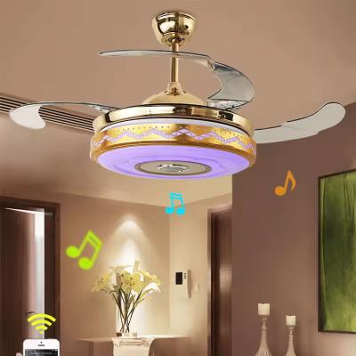 China Manufactory China OEM Invisible Blade Living Room Decorative Enclosed Ceiling Fans Light Lamp for sale