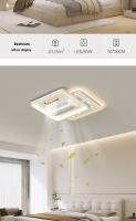 China Wholesale   English Voice Control LED Ceiling Fan Light Living Room Leafless Bedroom Soft Wind Invisible Fan Light Mute Eye for sale