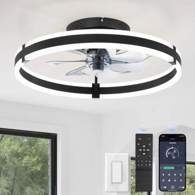 China Wholesale  Remote Modern Flush Mount Led Fan Light Fandelier Ceiling Fans for Bedroom for sale