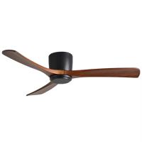 China Wholesale   Remote or Wifi Tuya App Residential Low Profile Flush Mount Propeller Wood Blades Energy Saving Ceiling Fan for Low Ceiling for sale