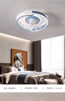 China Wholesale   Simple Creative Bedroom Dining Room Fan Lamp Fashion Warm And Comfortable Three Colours Available Round Dining Room Fan Light for sale