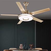 China Wholesale factory Modern LED Fan Light Luxury Living Room Restaurant Bedroom Hotel Villa Ceiling Fan With Light Remote Electric Fan With Light for sale