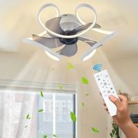 China wholesale    Modern Simple Luxury Ceiling Fan Light For Living Room Bedroom Silent Fan Light With Remote for sale