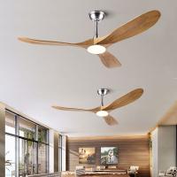 China Factory New Style Nordic Luxury 52 Inch Solid Wooden 3 Blade Modern Dc Motor Mute Ceiling Fan Light Large Ceiling Fan for sale
