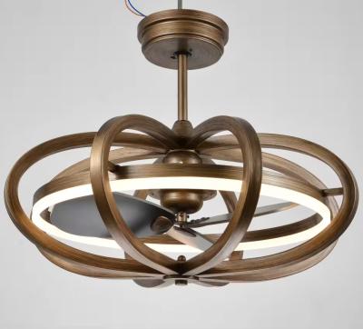 China wholesale   Retro Industry Ceiling Fan Light Modern LED Ceiling Fan With Light Remote Control Fan Lamp for sale
