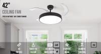 China outstanding quality Ventilador De Techo 42 Inch Tuya APP Control Smart Invisible Fan Light Modern Retractable Dc Ceiling Fan With LED Light for sale