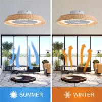 China stylish design 18 Inch Rattan Caged Smart Tuya APP Control Ventilador De Techo Modern LED Ceiling Fan With Light and Remote for sale