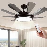 China Remote Control Folding Kitchen Ceiling Fan with Light Quiet Operation Adjustable Lighting Levels Space Saving Folding Blades for sale