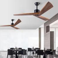 China Cross Border New DC Frequency Conversion 42 Inch Ceiling Fan Nordic Modern Log Retro Fan Lamp Ventilador De Techo for sale