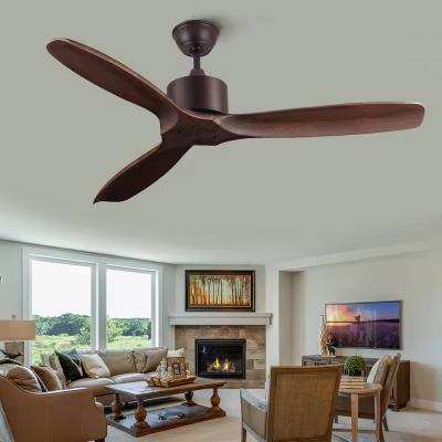 China Household Decoration 52 Inch Ceiling Fan Dc Motor Wooden Indoor App Control Modern Ceiling Fan With Remote Control for sale