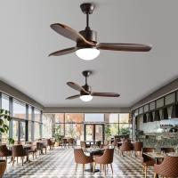 China Wholesale 52 Inch Vintage Decor Wood Fan Ceiling Electric Solid Wood Blades Ceiling Fan With Ventilador De Techo Con Luz for sale