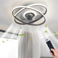 China Creative Curve Art Design Suitable for Hotel and Bedroom 6-speed Remote Control LED Ceiling Fan with Light Smart Fan Ceiling for sale