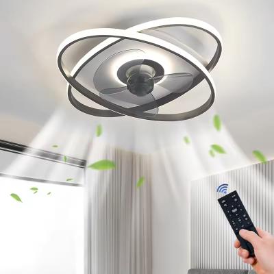China Creative Curve Art Design Suitable for Hotel and Bedroom 6-speed Remote Control LED Ceiling Fan with Light Smart Fan Ceiling for sale