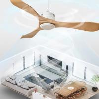 China Blade DC Ceiling Fan Light Decorative Speed Control Air Conditioning ABS Plastic Brown Remote Control Ceiling Fan for sale