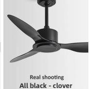 China 52 48 Ceiling Fan Decorative Modern Smart White Black  Ceiling Fan Without Light for sale