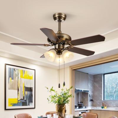 China Linkway Classic US Design Air Cooling Ceiling Fan Light Chrome Nickel Metal Blade Remote Control Electric Power Source for Household Hotel Use for sale