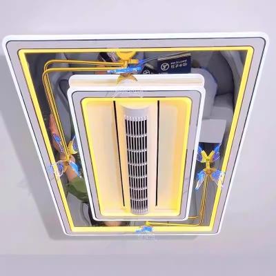 China Hotel Living Room Bedroom Remote Control DC Motor Modern Square Bladeless Ceiling Fan with LED Light 6-Speed Dimmable 220V for sale