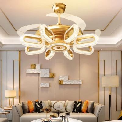 China Hanging FanLight for Home Living Room Bedroom Dining Table Decoration Indoor Lighting LED  Ceiling  Fan with Light for sale