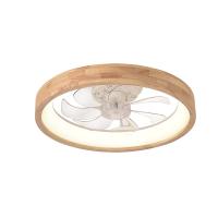 China Japanese-Style LED Ceiling Fan Lamp Solid Wood Modern Nordic for Master Bedroom Living Dining Room 110V Cross-Border Metal for sale