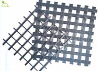 China 12.7*12.7 Black PP Fiberglass Geogrid Reinforcement For Strengthening Covering Dam for sale