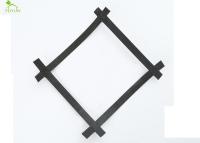 China Black 150KN Uniaxial Fiberglass Geogrid For Soil Reinforcement for sale