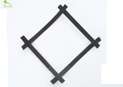 China Black 150KN Uniaxial Fiberglass Geogrid For Soil Reinforcement for sale