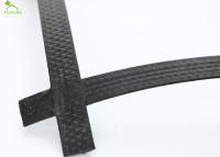 China Black 150KN Uniaxial Fiberglass Geogrid For Soil Reinforcement for sale