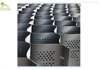 China Black Textured Perforated HDPE Geocell For Soil Reinforcement for sale