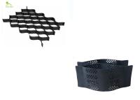 China Unpaved Gravel Roads Black Textured HDPE Perforated Geocell Earth Retention for sale