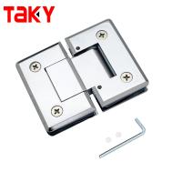 China SS Shower Hinge 180 Degree Double Side for Interior Glass to Glass Shower Door Partitions for sale