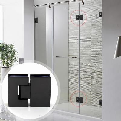 China Brushed Nickel Finish Black Matte Shower Room Bathroom Hinge for Glass Door Pivot Spring for sale