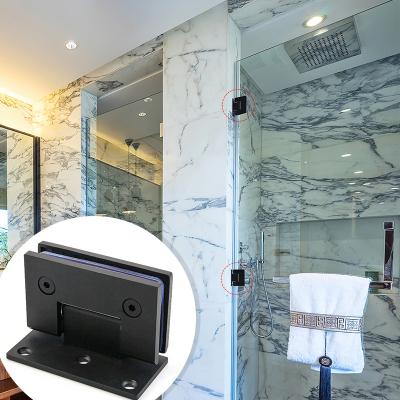 China Modern Design Matt Black Stainless Steel 90 Degree Wall Mounted Shower Glass Door Hinge for sale