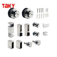 China Silver Shower Sliding Door Fitting Set for Customized Bathroom Enclosure Hardware for sale