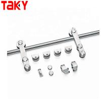 China Frameless Glass Shower Room Rolling Barn Sliding Door Track Hardware Kit with Acrylic Tray for sale