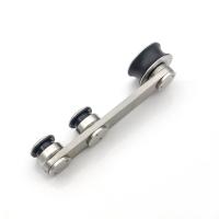 China Frameless Glass Shower Room Rolling Barn Sliding Door Track Hardware Kit with Acrylic Tray for sale