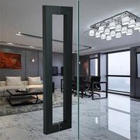 China Door Window Handles 304 Stainless Steel Matt Black Color Square Tube Glass Door Handle for sale