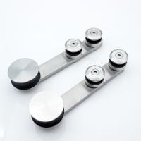 China Frameless Glass Shower Room Rolling Barn Sliding Door Track Hardware Kit with Acrylic Tray for sale