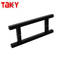 China Silver Square Stainless Steel Shower Glass Pull Door Handle with Modern Design Style for sale