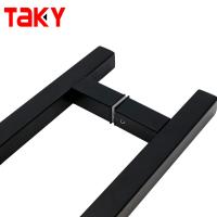 China Silver Square Stainless Steel Shower Glass Pull Door Handle with Modern Design Style for sale