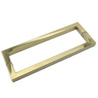 China Modern Stainless Steel Shower Door Handle with Square Gold Color Glass Door Pull Handle for sale