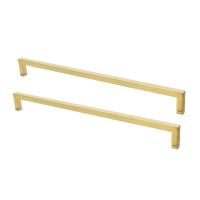China Modern Stainless Steel Shower Door Handle with Square Gold Color Glass Door Pull Handle for sale