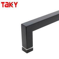 China Modern Square Golden Stainless Steel Shower Room Door Handles for Bathroom Glass Door for sale