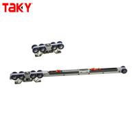 China Iron Nylon Furniture Wardrobe Door Hanging Track Double Single Soft Closing 8 Wheel Sliding Door Pulley Damper Rollers for sale
