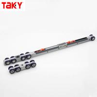 China Iron Nylon Furniture Wardrobe Door Hanging Track Double Single Soft Closing 8 Wheel Sliding Door Pulley Damper Rollers for sale