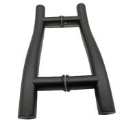 China Door Window Handles 8 Inch Black Glass Door Handle in Chrome Finish 304 Stainless Steel for sale