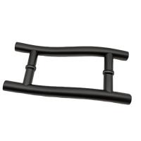 China Door Window Handles 8 Inch Black Glass Door Handle in Chrome Finish 304 Stainless Steel for sale