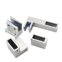 China Frameless Clamp Connector Glass Hinge for 5MM Glass Thickness F Shape Glass Fitting for sale