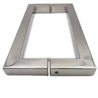 China Polished Chrome Finish Stainless Steel Square Pivot Glass Door Handle with and Sample for sale