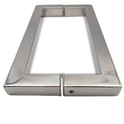 China Polished Chrome Finish Stainless Steel Square Pivot Glass Door Handle with and Sample for sale