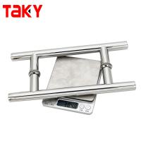 China 24 inch Double Side H Shape Glass Door Round Ladder Pull Door Handle Door Window Handles for sale